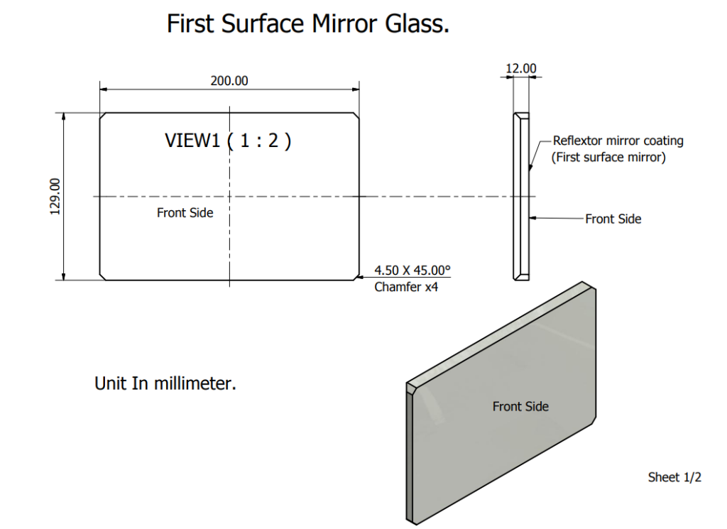 Front surface mirror / Fist surface mirror - 1T optics